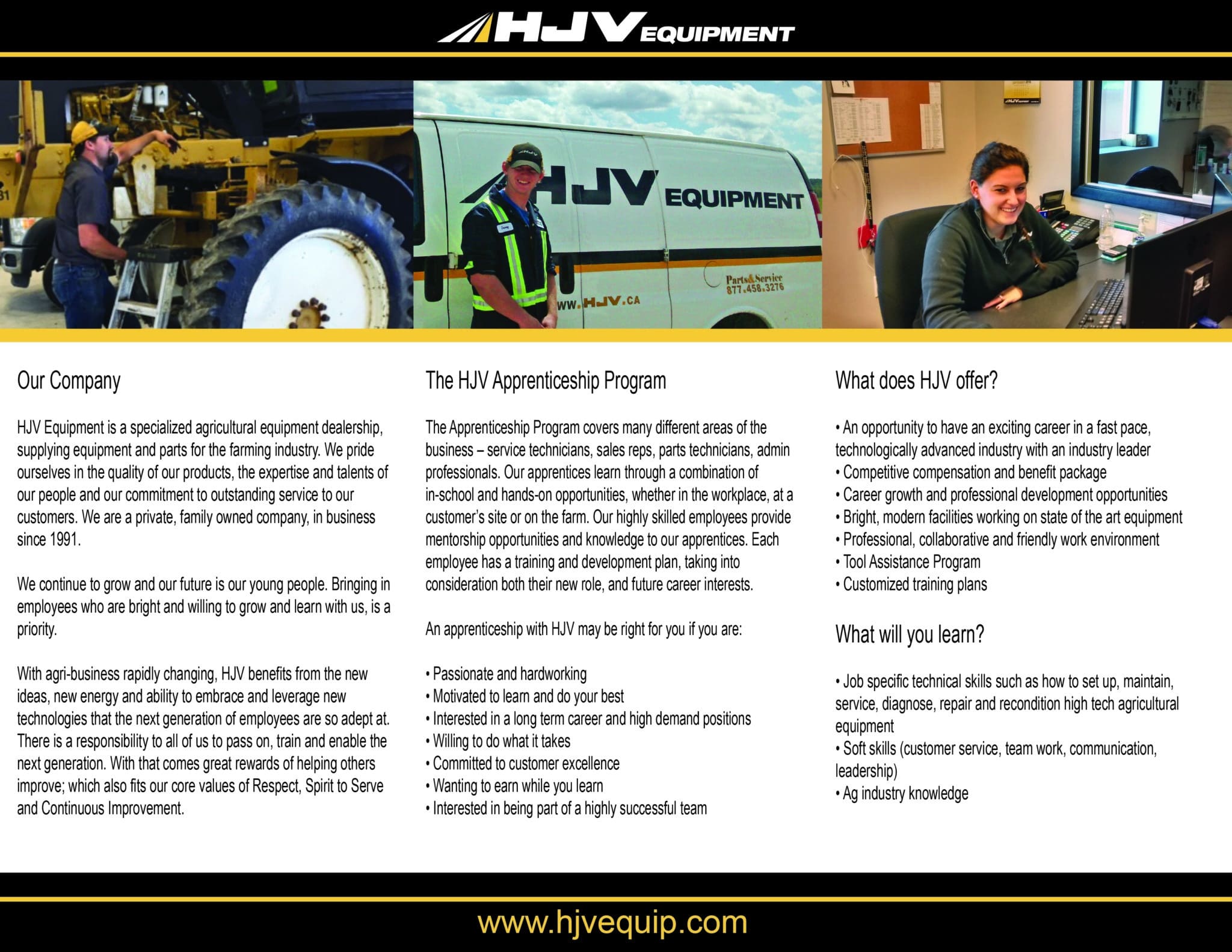 HJV Apprentice Program – HJV Equipment